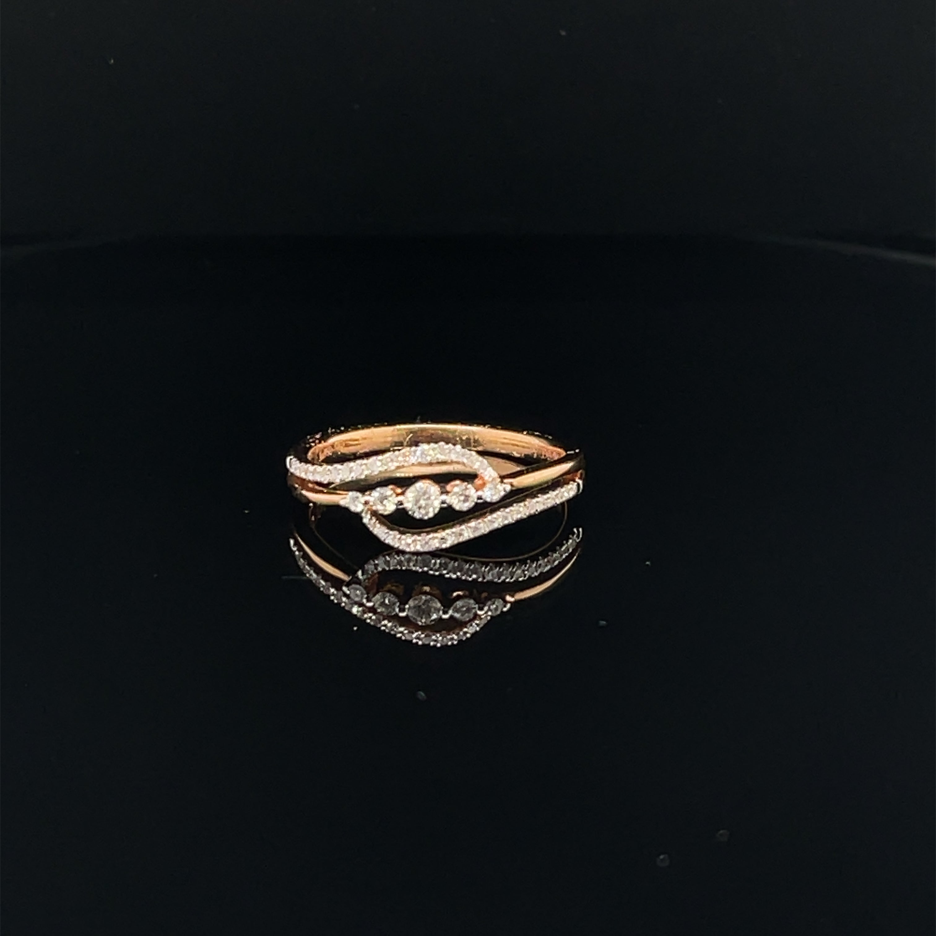 Diamond Swirling Fern Ring in 18k Rose Gold - (#24-HRDIA002148)– Divine ...